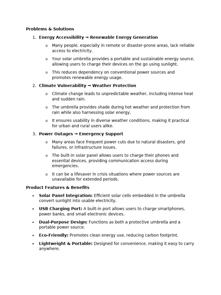 Embrella Problems and Solutions | PDF