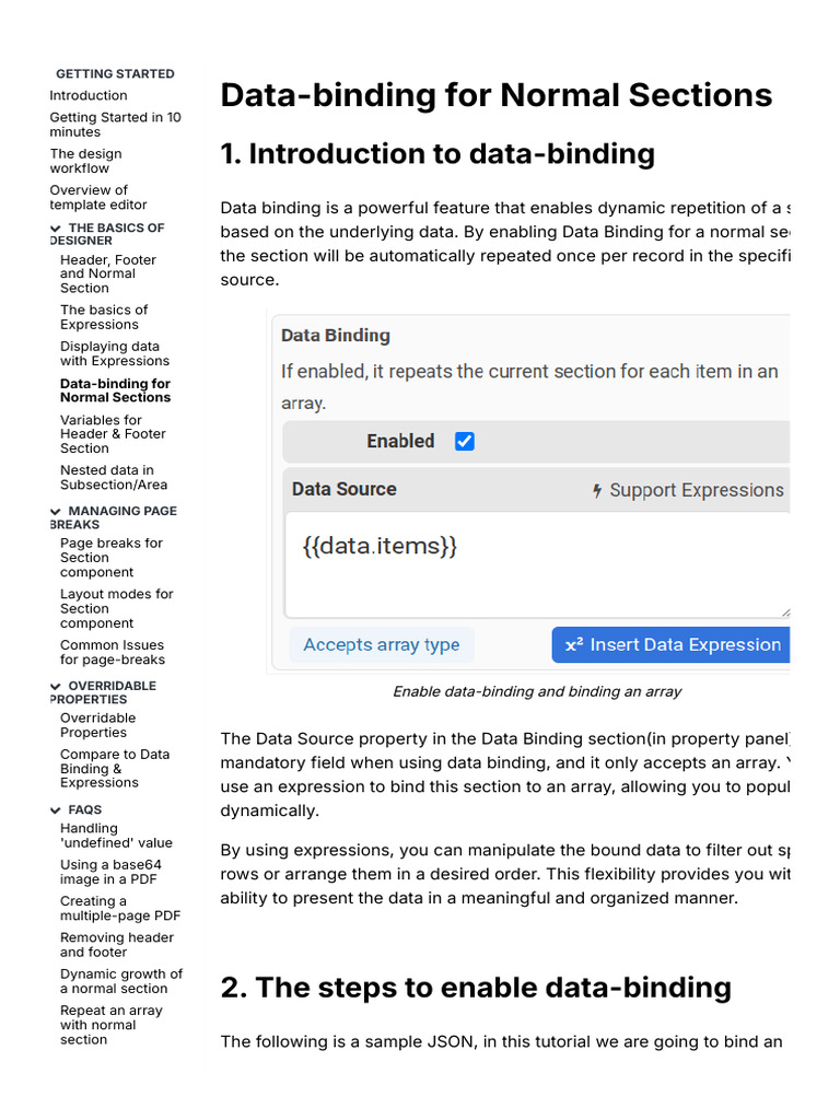 Data Binding for Normal Sections Guide | PDF | Page Layout | Computing