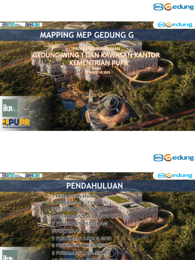 Mapping MEP Gedung Wing 1 PUPR | PDF