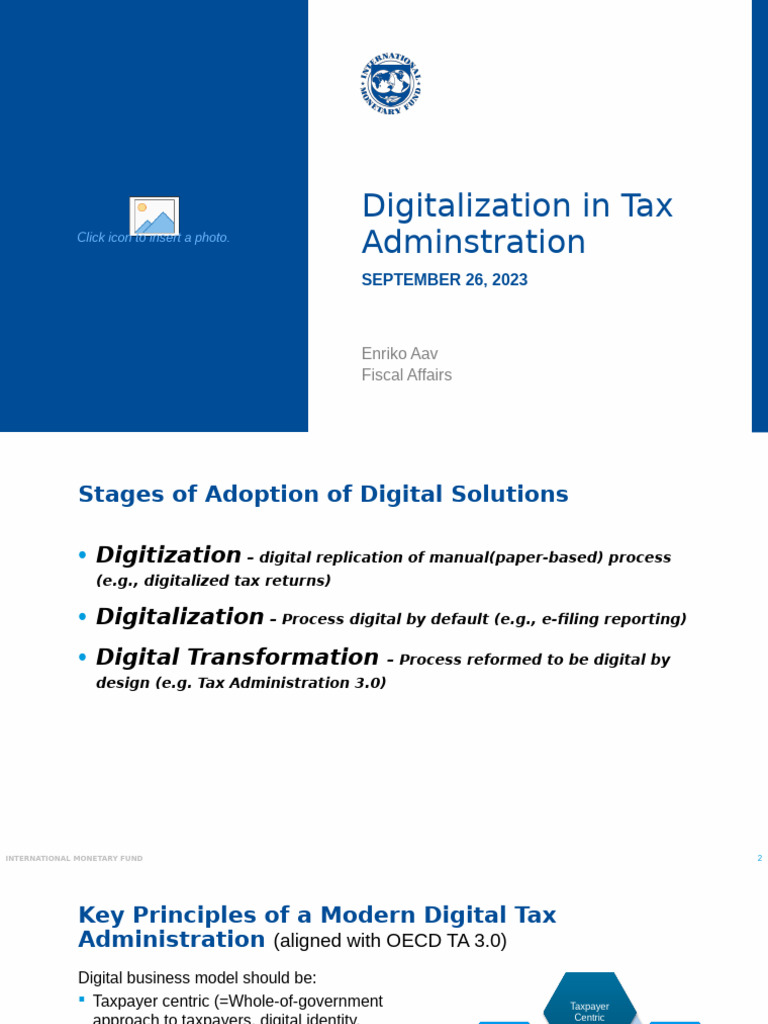 Digitalization in Tax Administration | PDF | International Monetary ...