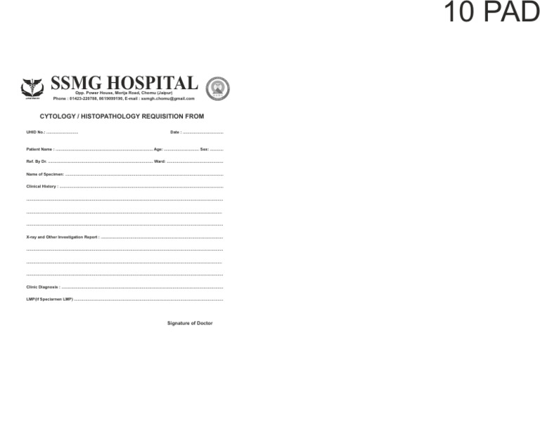 Cytology Histopathology Requisition Form | PDF | Social Programs ...
