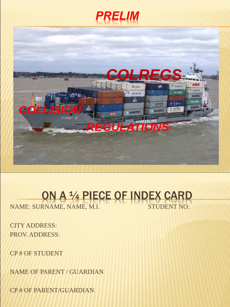 COLREGS I Full Semester | PDF | Traffic | Radar