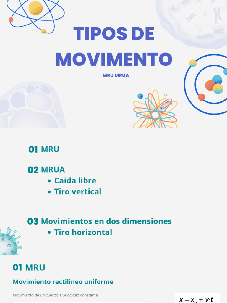 Tipos de Movimiento en Física: MRU y MRUA | PDF | Aceleración ...