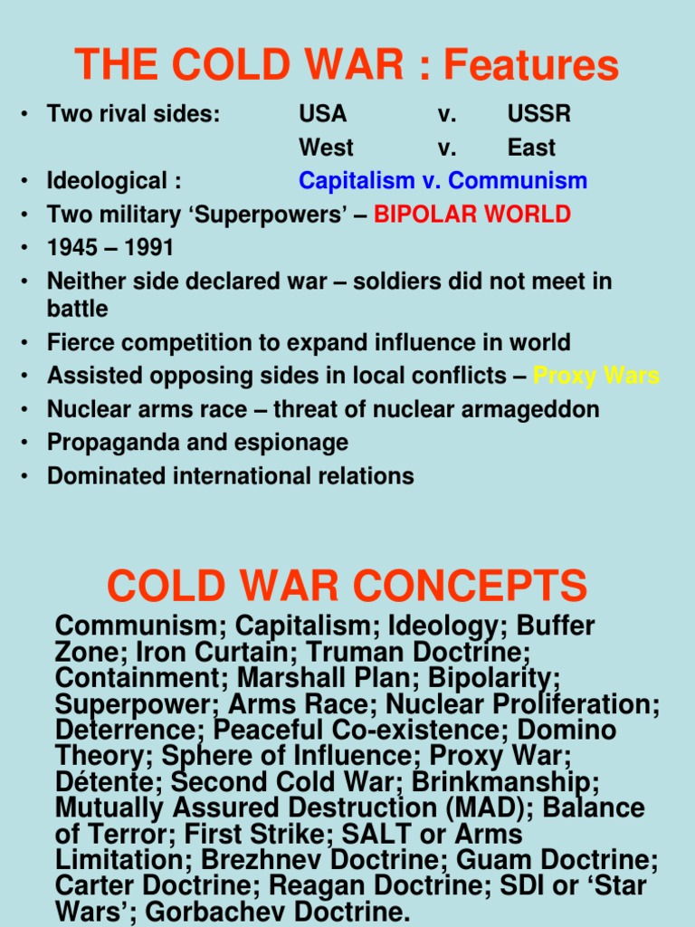 THE COLD WAR: Features: USA v. Ussr West v. East | PDF | Joseph Stalin ...