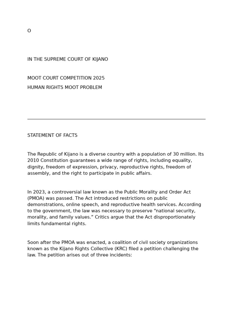 Moot Question | PDF | Freedom Of Speech | Human Rights