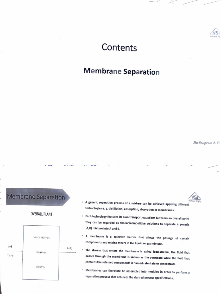 Membrane Seperation - Chemical Engineering | PDF | Membrane | Membrane ...