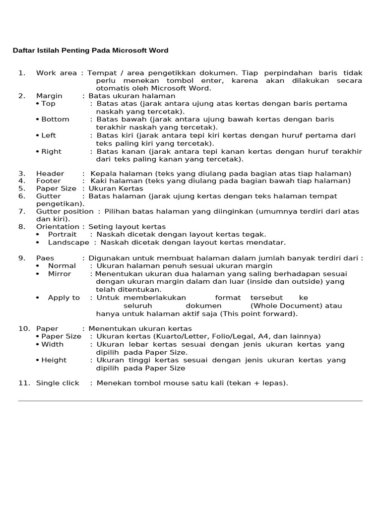 Istilah Penting di Microsoft Word | PDF