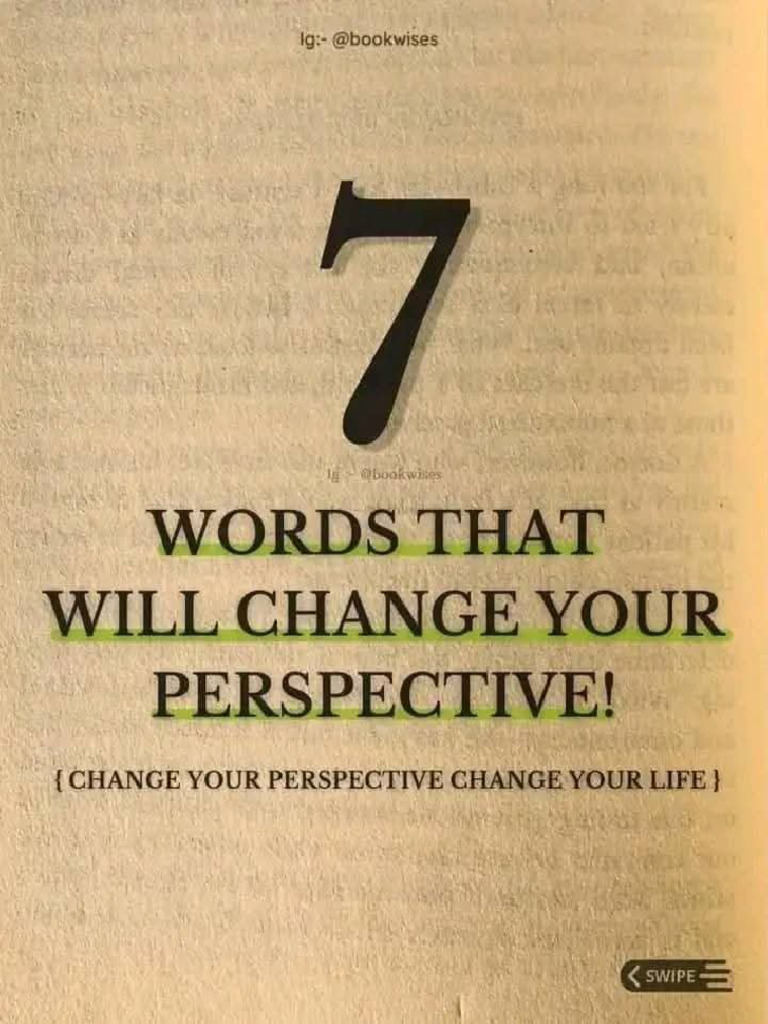 7 Words That Will Change Your Perspective | PDF