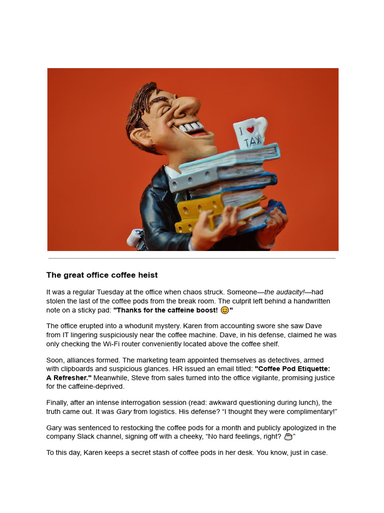The Great Office Coffee Heist | PDF