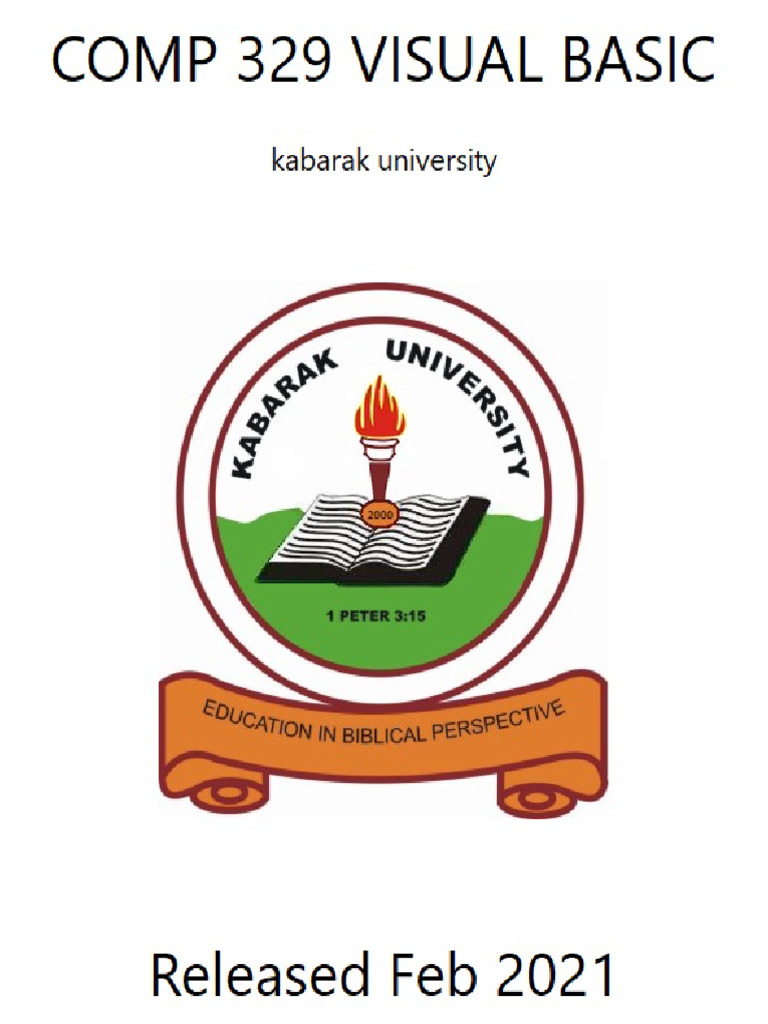 COMP 329 VISUAL BASIC - Kabarak University | PDF | Control Flow | Computing
