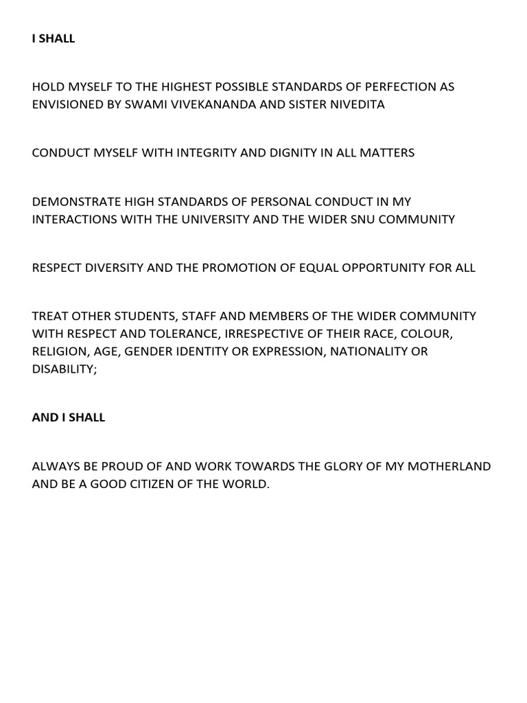 Student Pledge (August 29, 2025) | PDF