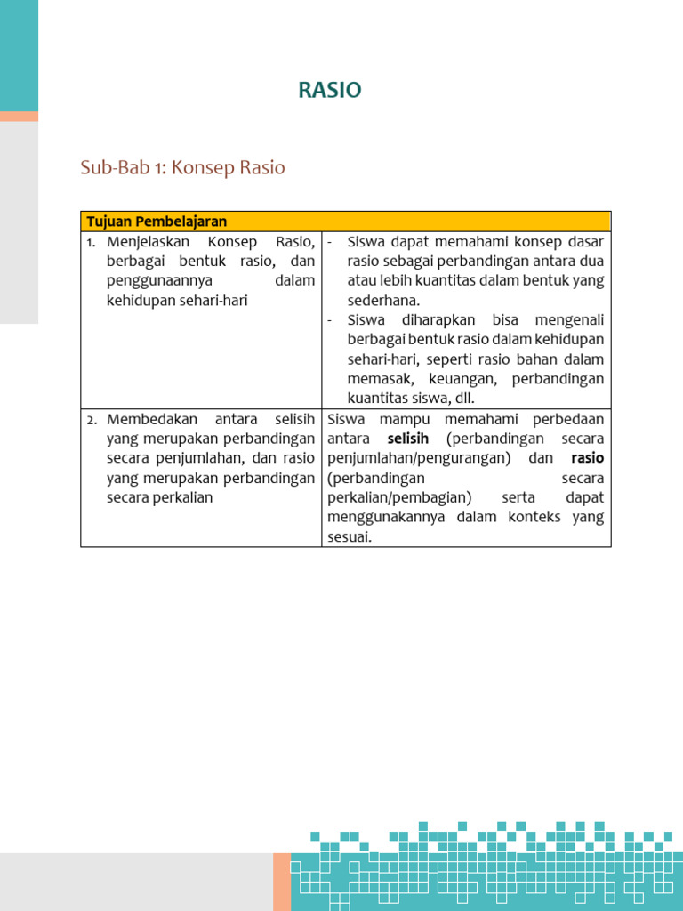 Matematika Bab 3 Materi Rasio | PDF