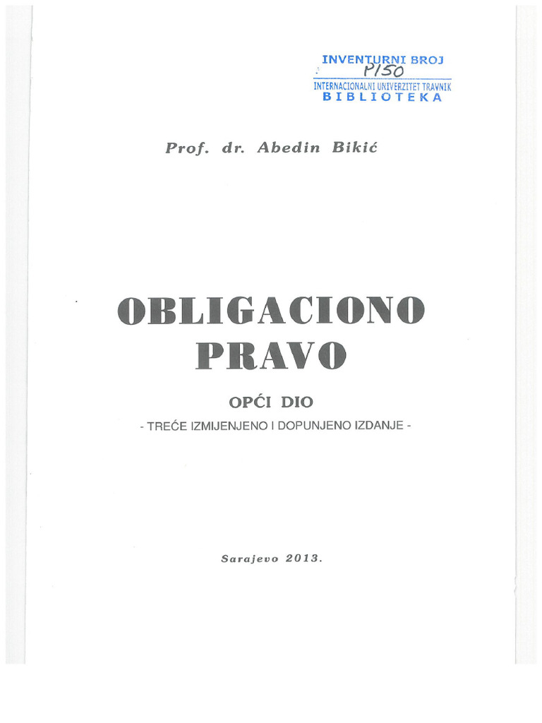 Obligaciono Pravo - Komplet Knjiga PDF | PDF