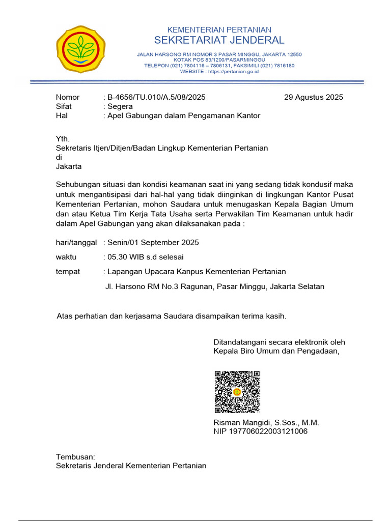 Apel Gabungan Dalam Pengamanan Kantor | PDF