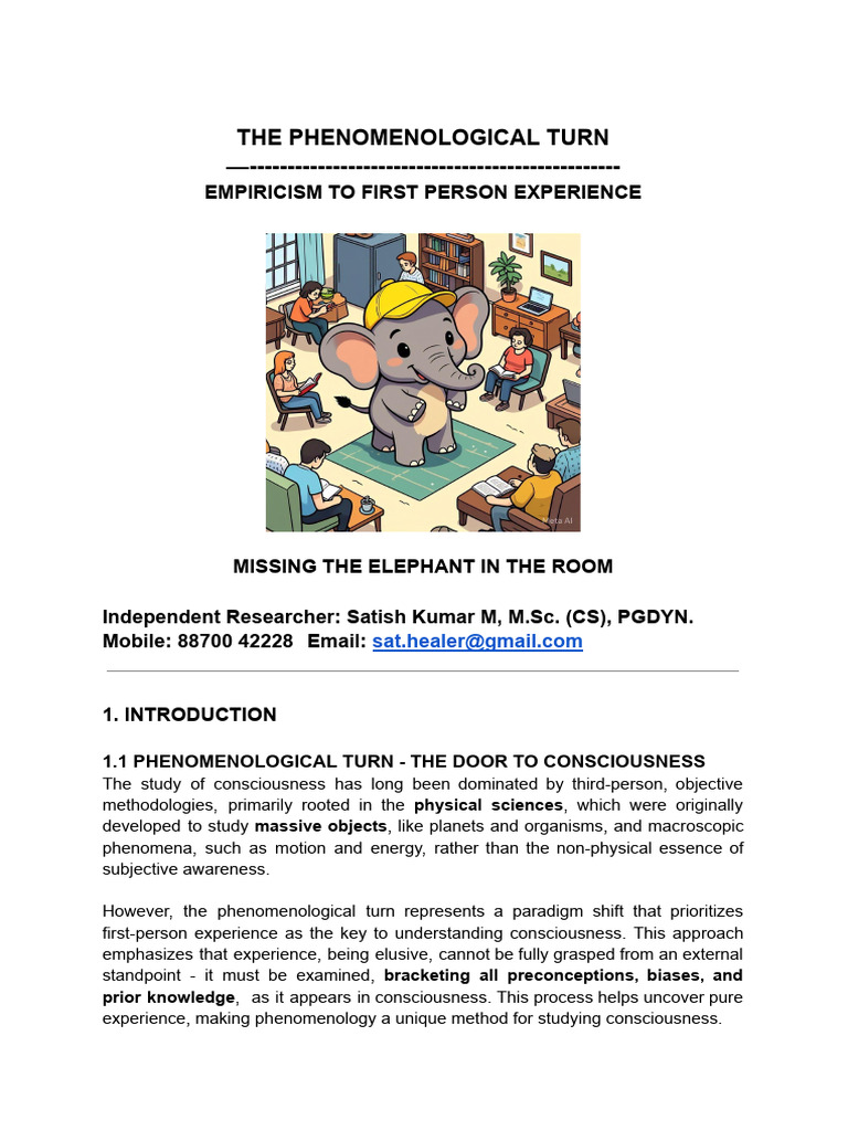 Phenomenology: Understanding Consciousness | PDF | Experience ...
