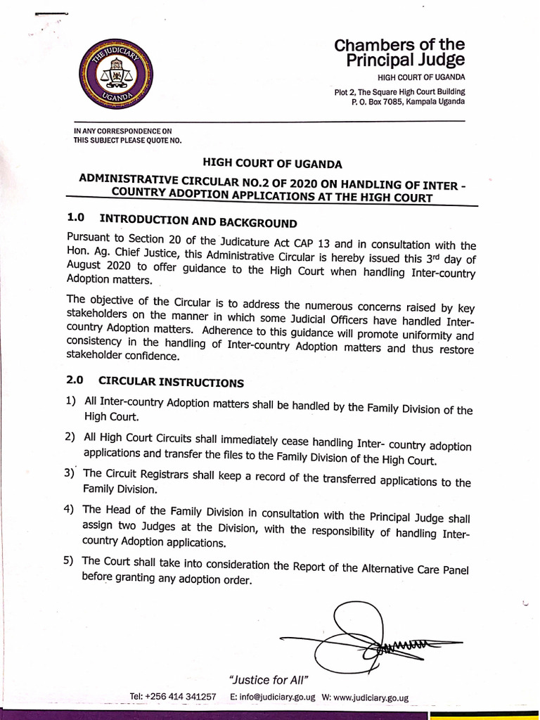 PJ Circular On Handling of Adoption Application | PDF