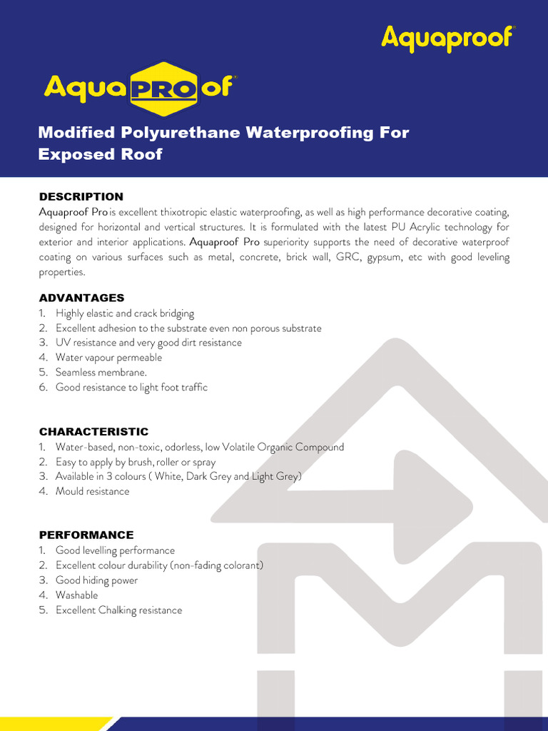 Aquaproof Pro Waterproofing Solutions | PDF