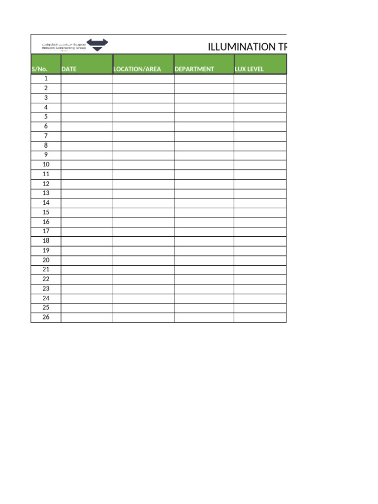 Illumination Tracking Log for SIA | PDF
