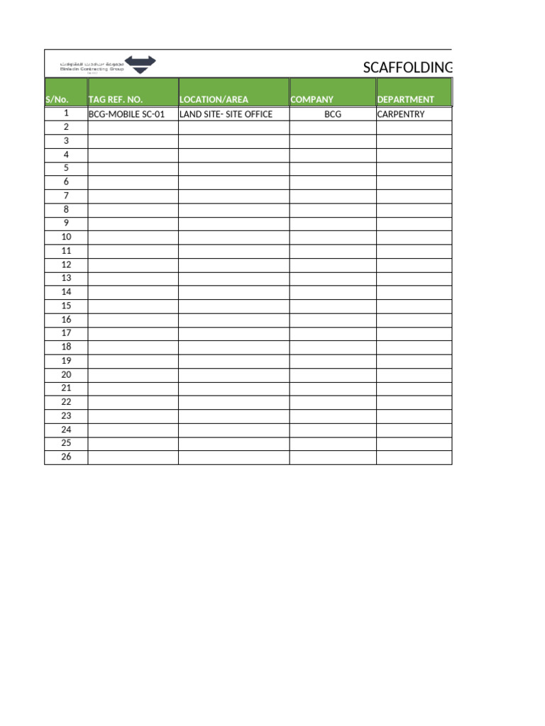 Scaffolder Tracker - Sia | PDF