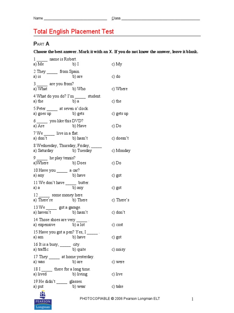 Tests of English | PDF | Leisure