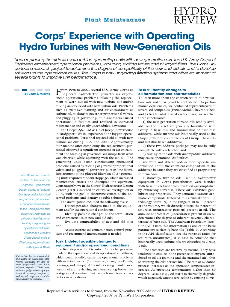 Article Hydro Review Magazine 0110 | PDF | Filtration | Motor Oil