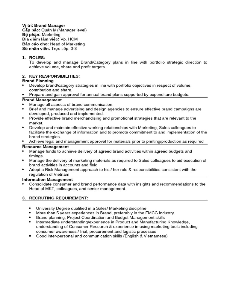 JD3 - Brand Manager - May 2018 | PDF