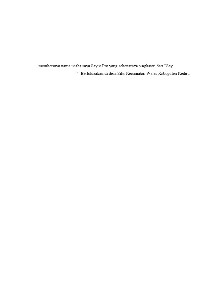 Usaha Sayur Modern Sayur Pro Kediri | PDF