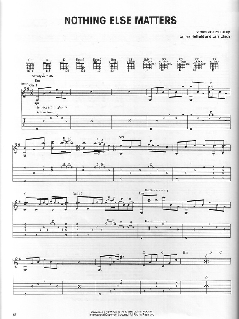 Metallica - Nothin Else Matters Partitura | PDF
