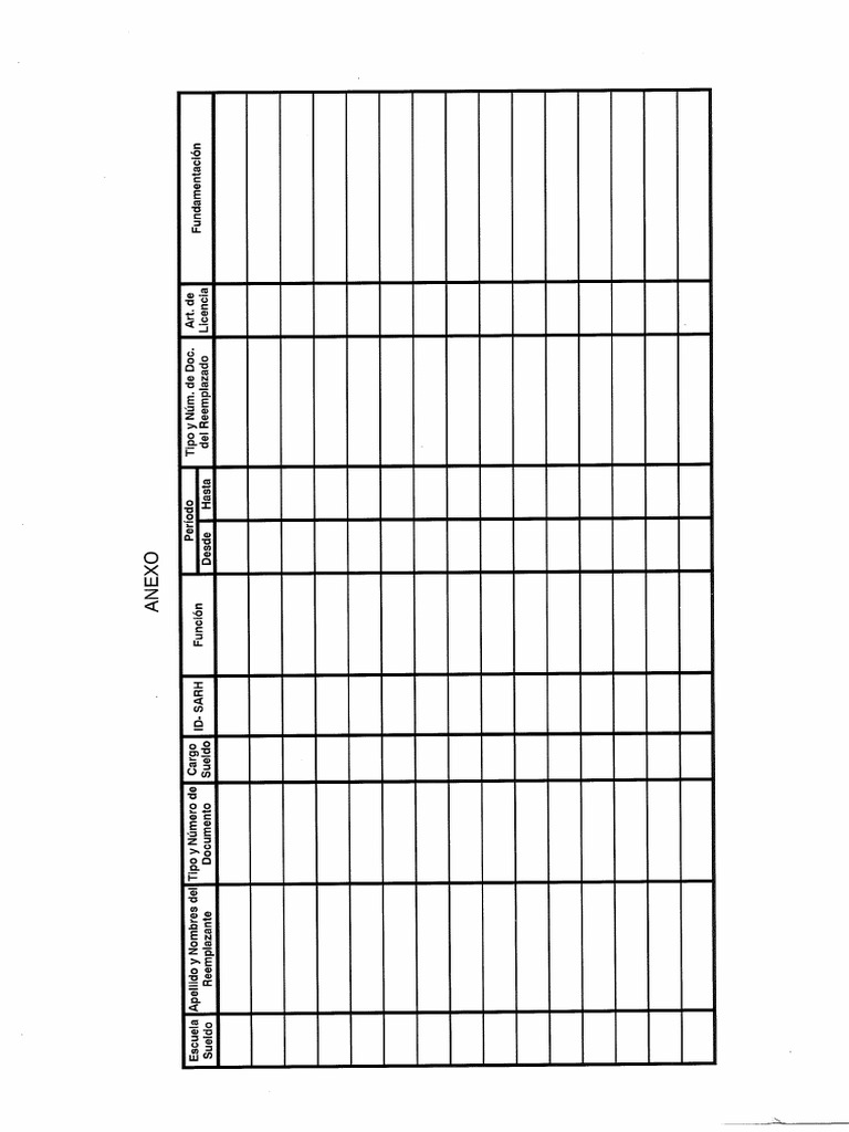Modelo Planilla Excepciones | PDF