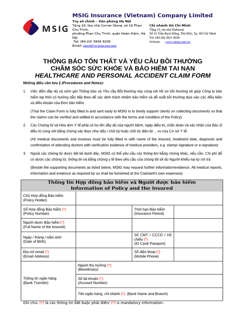 RCD - Insmart - HC Claim Form - 2024 | PDF