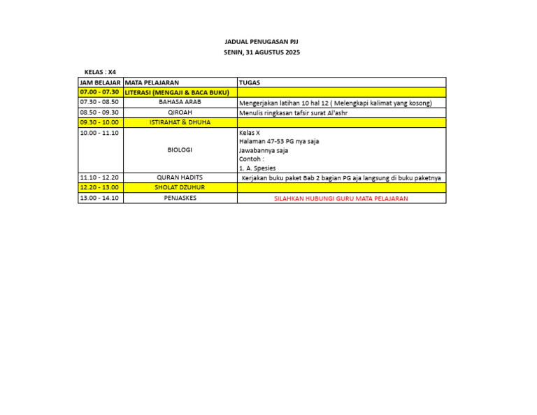 Senin, 1 September - XLSX - x4 | PDF