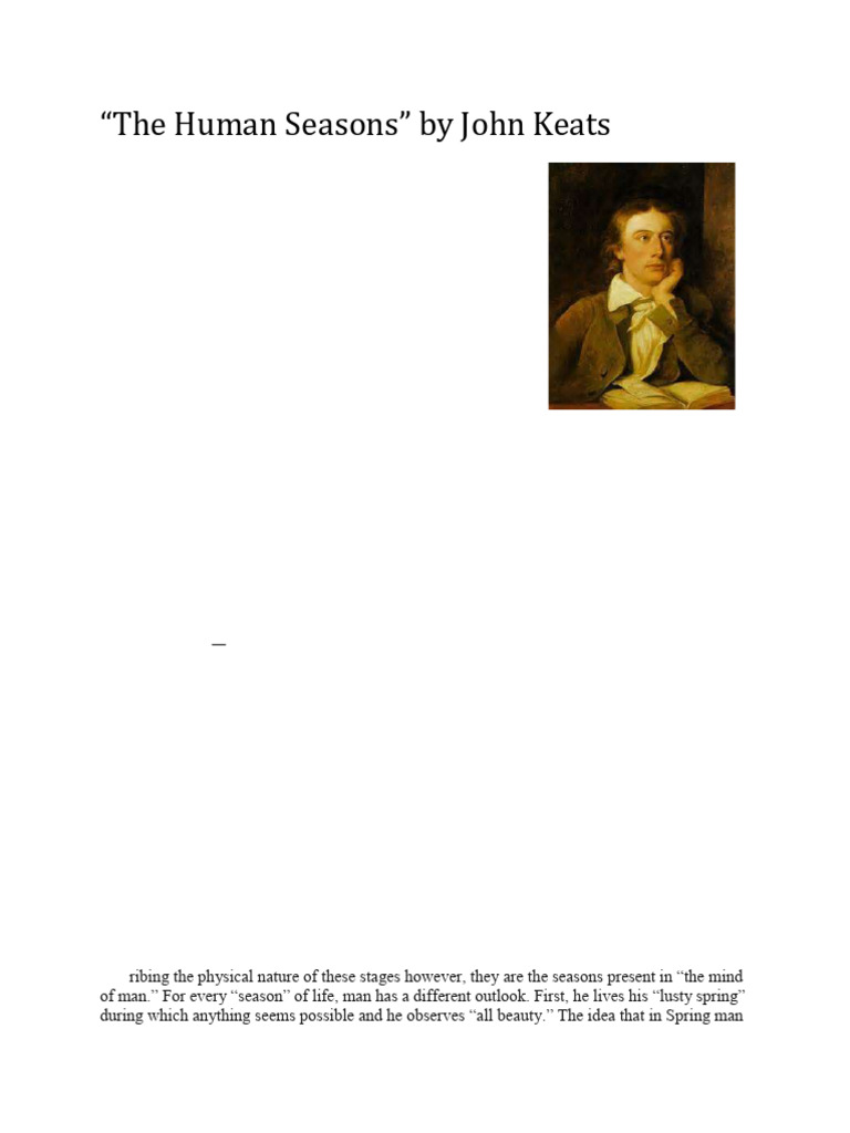 Summary of "The Human Seasons" | PDF | John Keats