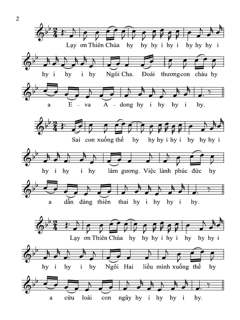 Dang Tien Chua Hop Am Sheet | PDF
