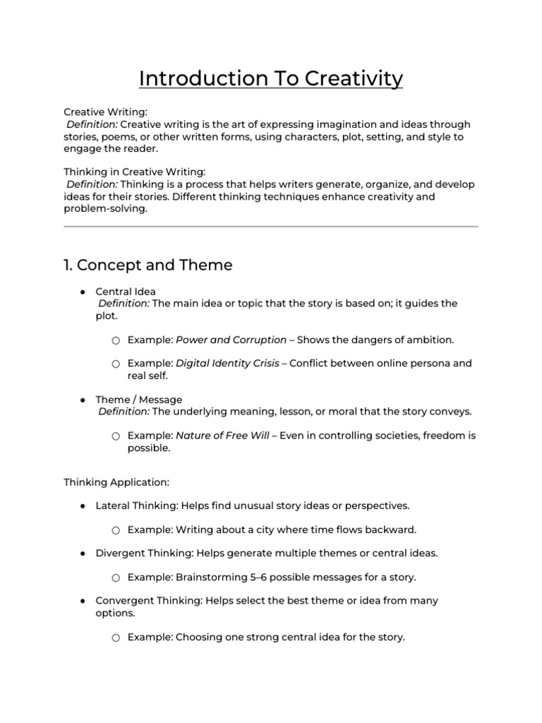 Creative Writing Techniques Explained | PDF | Thought | Narration