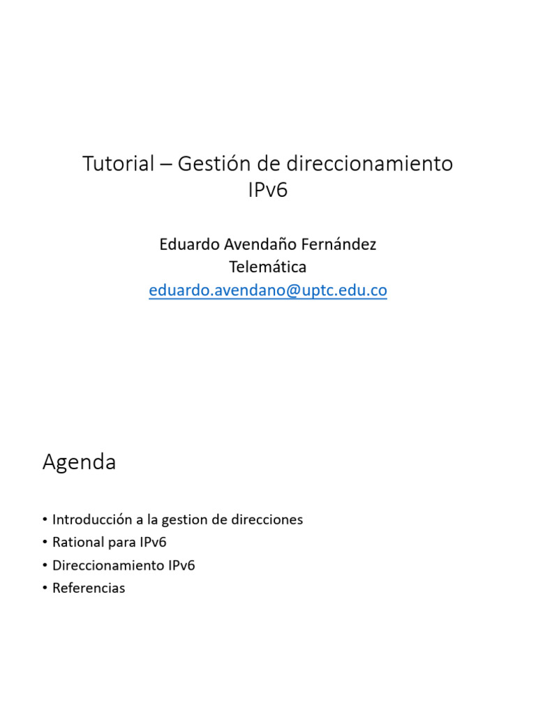Tutorial IPv6 EAF 2025 | PDF | Yo Pv6 | Arquitectura de internet