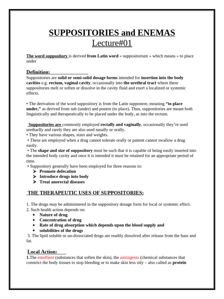 Suppositories vs. Enemas: Key Differences | PDF | Rectum | Polyethylene ...