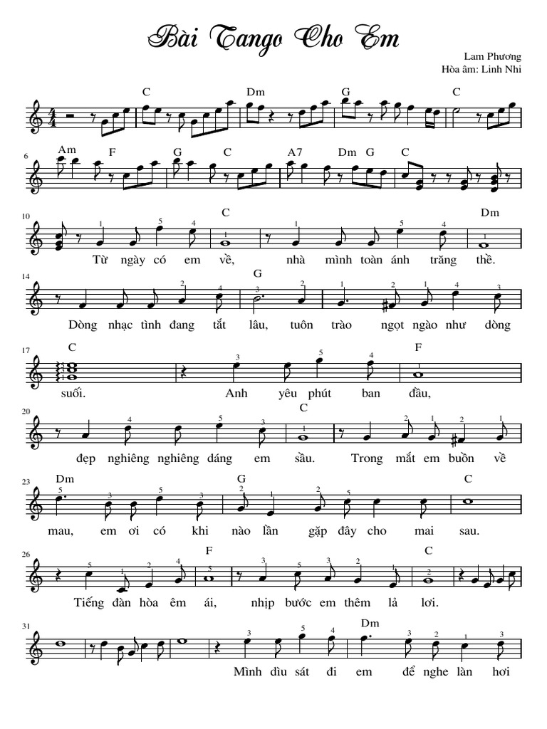Bài Tango Cho em | PDF