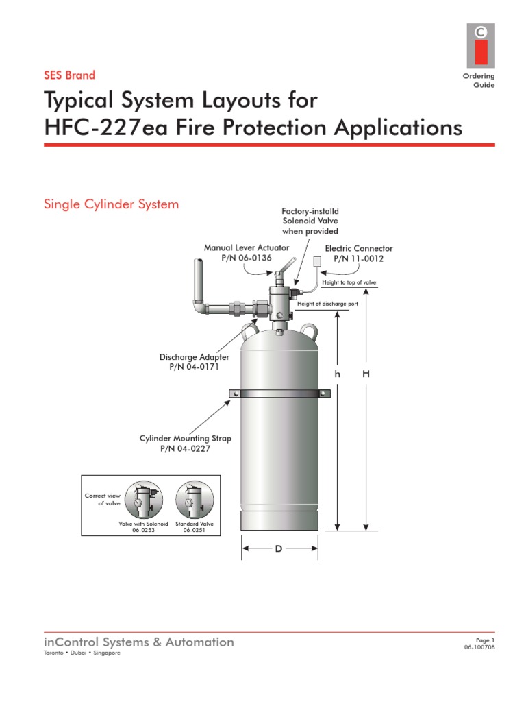 Ordering Guide - HFC-227 Fire Protection Systems | PDF | Litre | Valve