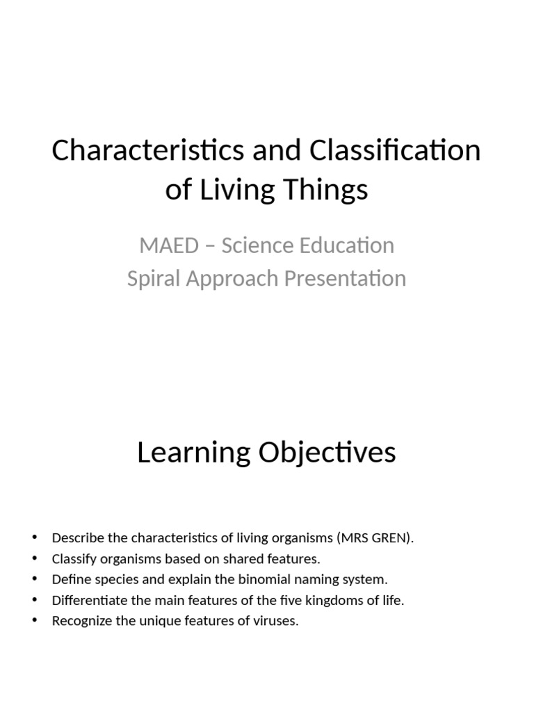 Characteristics and Classification With Illustrations | PDF | Life ...