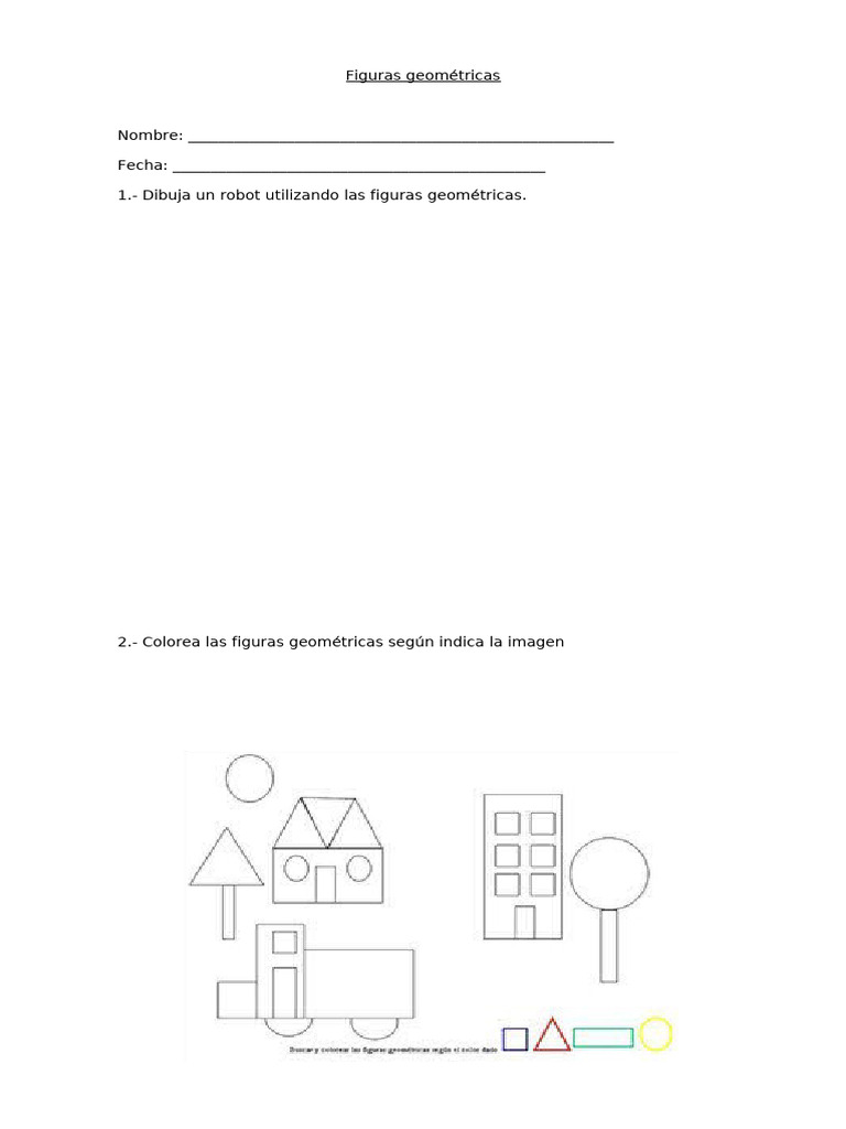 Dibujo y color de figuras geométricas | PDF