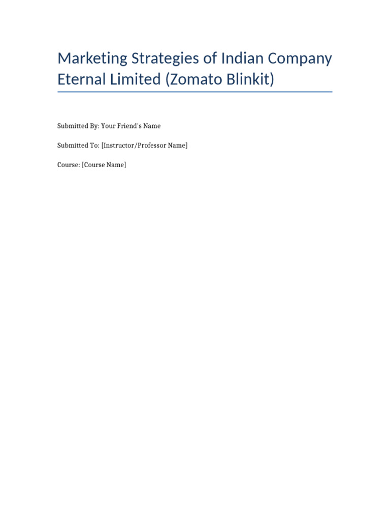 Marketing Strategies Eternal Limited | PDF
