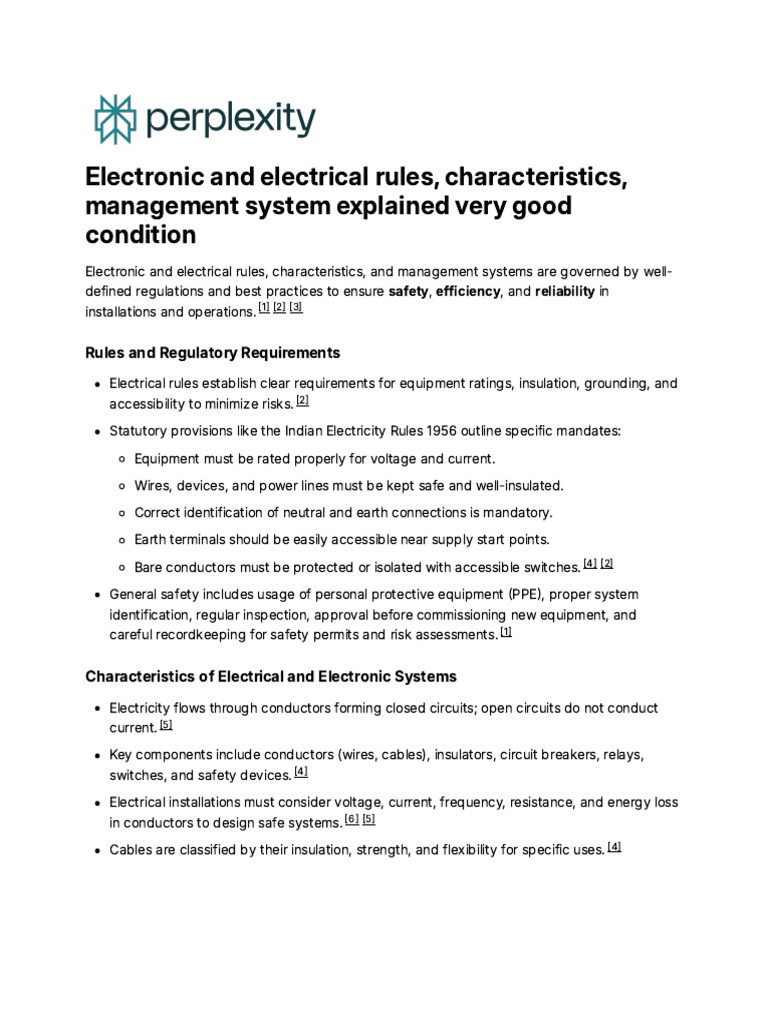 Electronic and Electrical Rules, Characteristics | PDF | Insulator ...