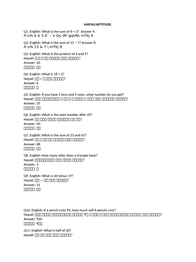 Maths, Aptitude | PDF