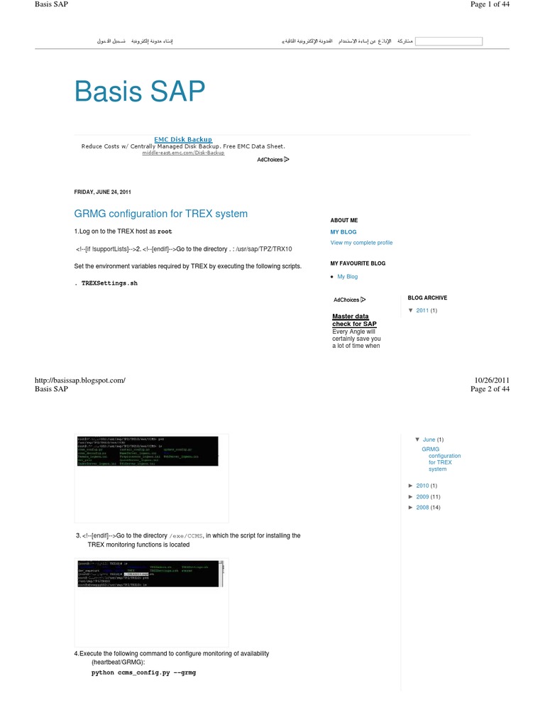 Basis SAP: GRMG Configuration For TREX System | PDF | Oracle Database | Databases