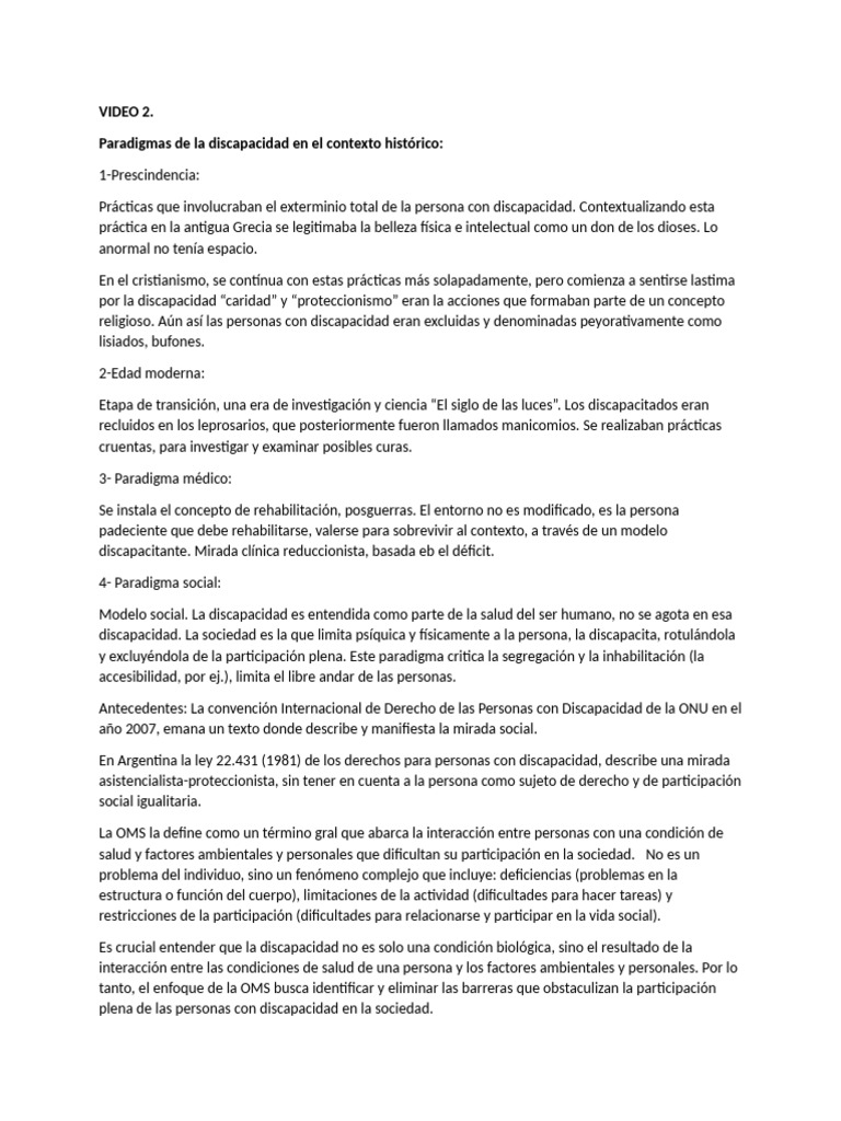 Video Clase 2 y 3 Unidad 2 de O.V.O. | PDF | Invalidez | Aprendizaje