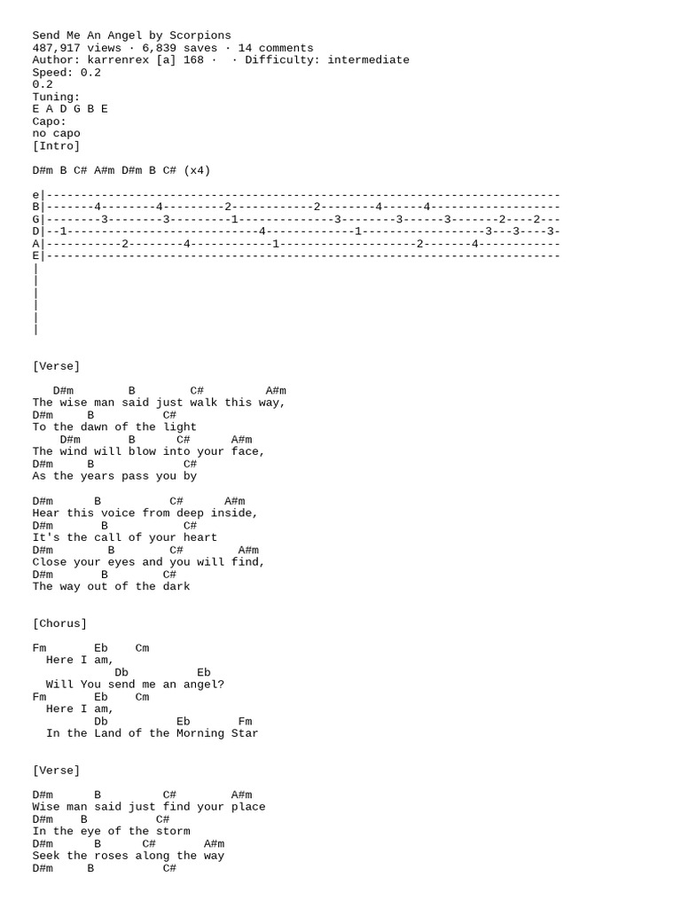 Send Me An Angel Guitar Chords | PDF | Guitar Family Instruments ...