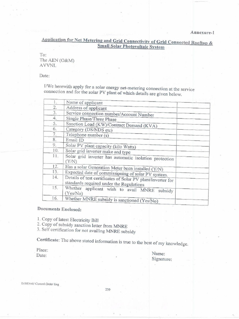 AVVNL Solar Annexure | PDF