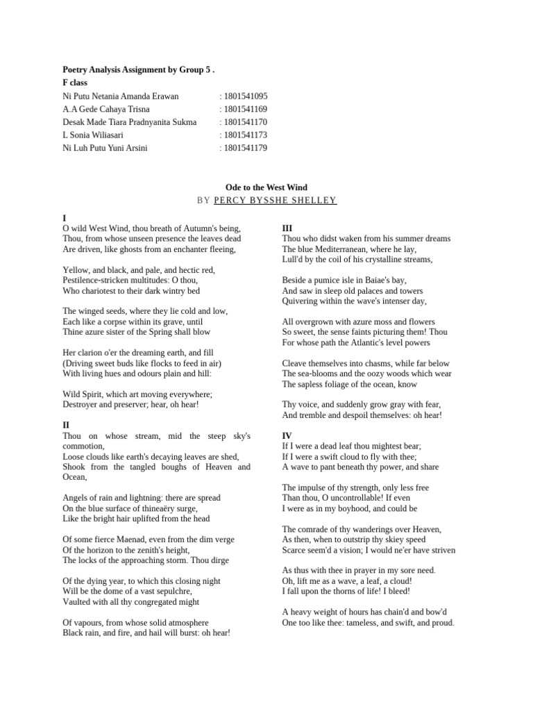 Group 5 - Poetry Analysis | PDF