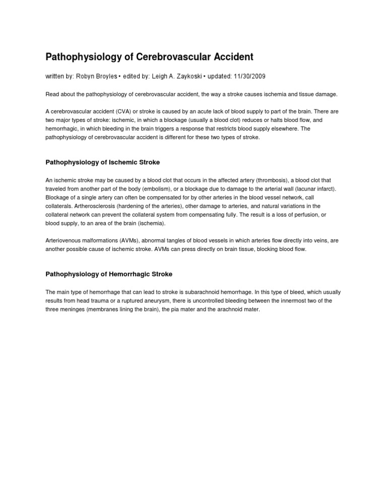 Understanding Stroke Pathophysiology | PDF