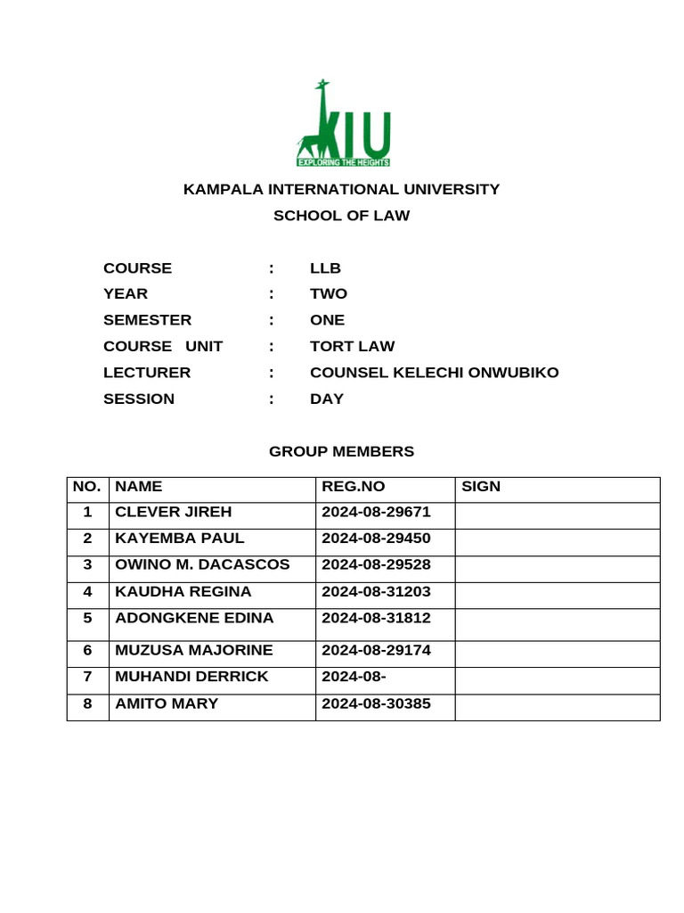 Group 2 Presentation Tort of Assault. | PDF | Assault | Tort
